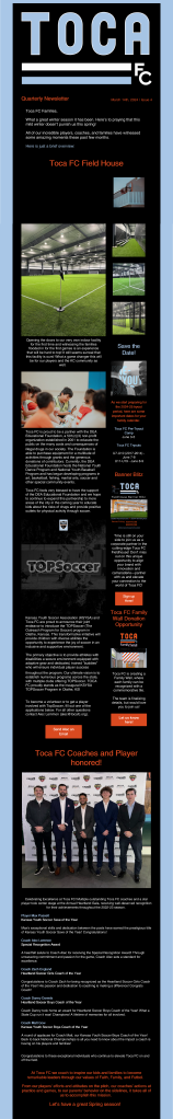 Newsletter - Toca FC